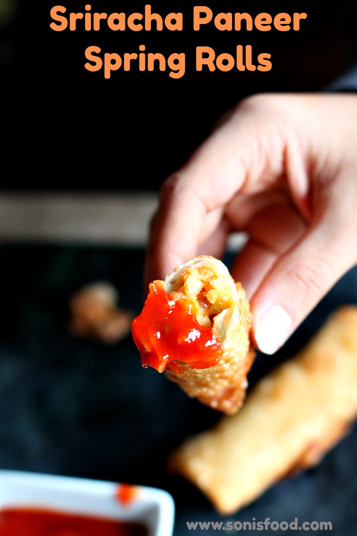 Sriracha Paneer Spring Rolls for #SuperBowl : Soni's Food